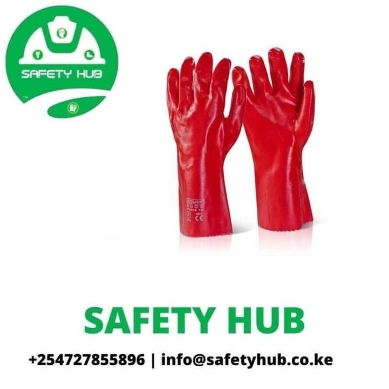 Red PVC gloves, Hand protection - PPEs and Work Wear Supplier