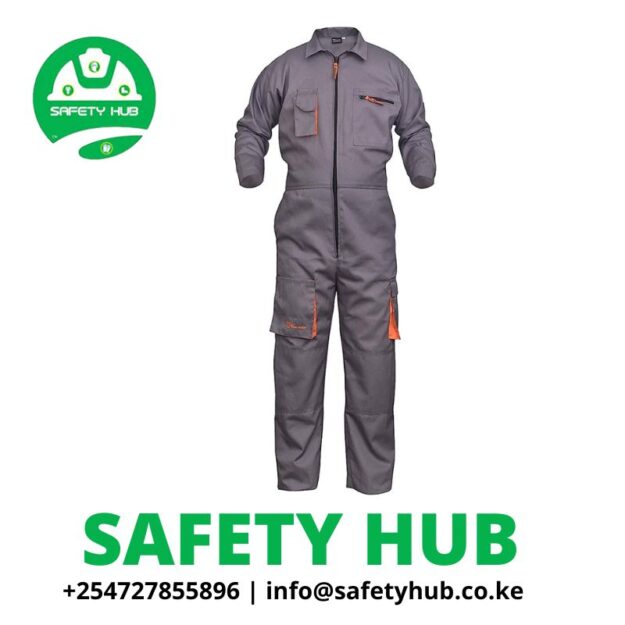Grey Mechanical Overalls with Pockets